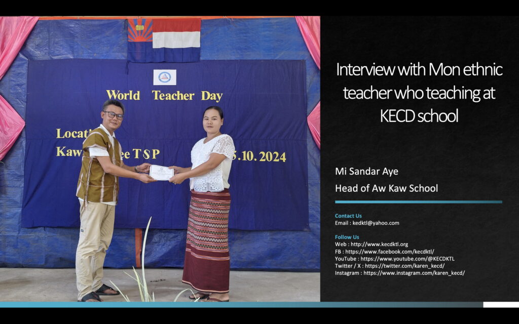 KECD | Karen Education and Culture Department » Interview with Mon Ethnic Teacher Mi Sandar Aye ...
