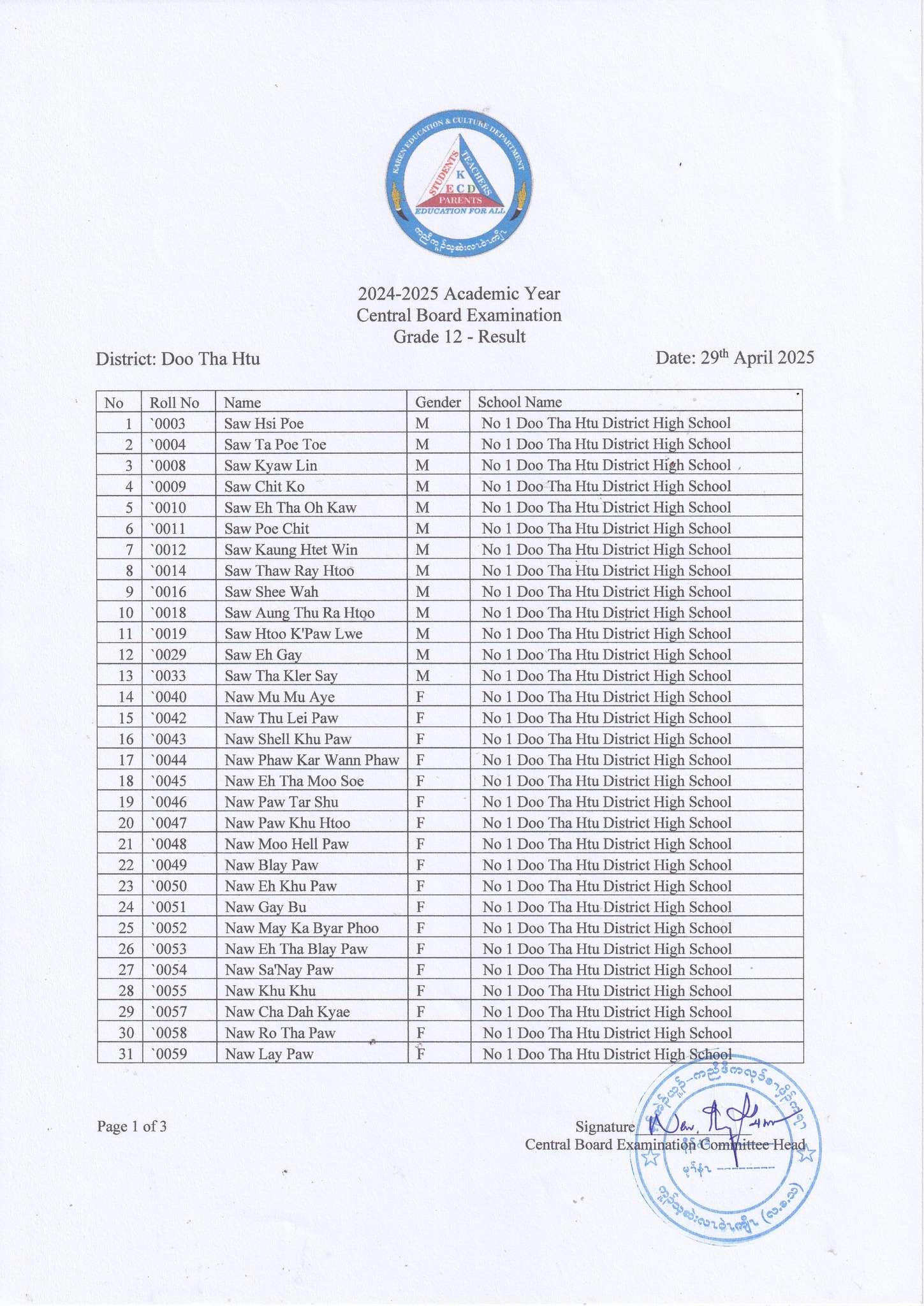 KECD | Karen Education and Culture Department » 2024-2025 Academic Year ...